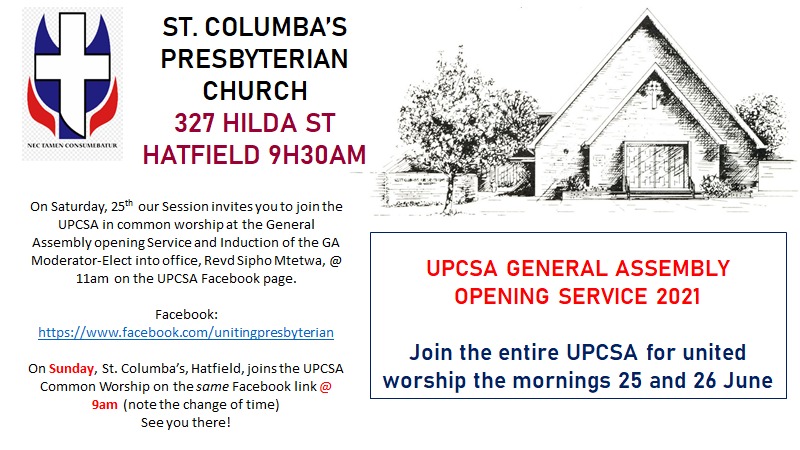 UPCSA Invitation to Join the Entire UPCSA in Common Worship Services ...